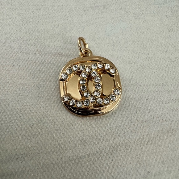 CHANEL | Jewelry | Chanel Iconic Interlocked Cc In Crystals On A Gold ...